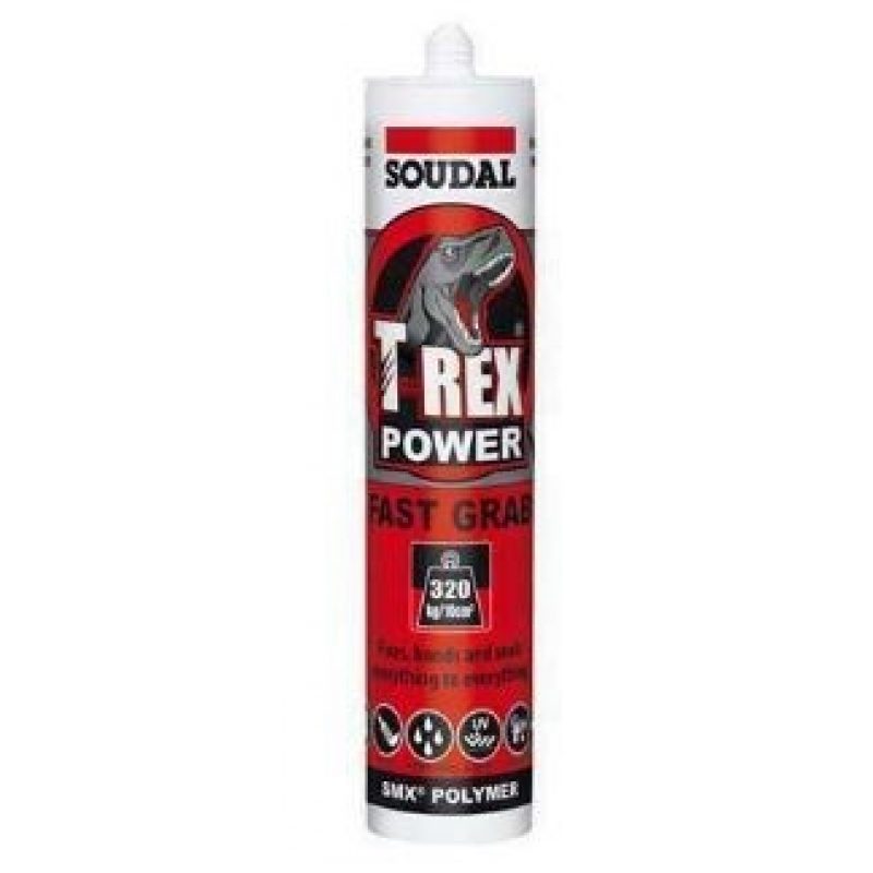 T Rex Fast Grab Adhesive/Sealant - Quick Silver - Soudal - Tilers ...