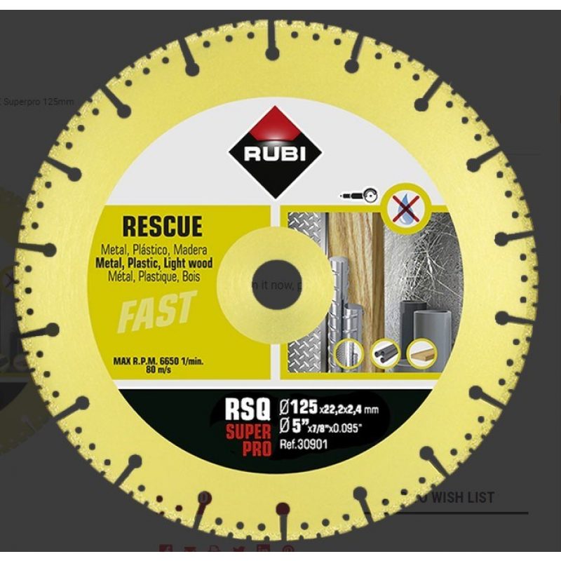 Rubi Rescue Super Pro Diamond Blade - 125mm - Tilers Direct ...